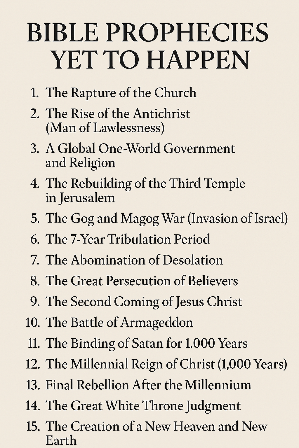 List Of Bible Prophecies That Are Yet To Be Fulfilled - Inspiration Portal